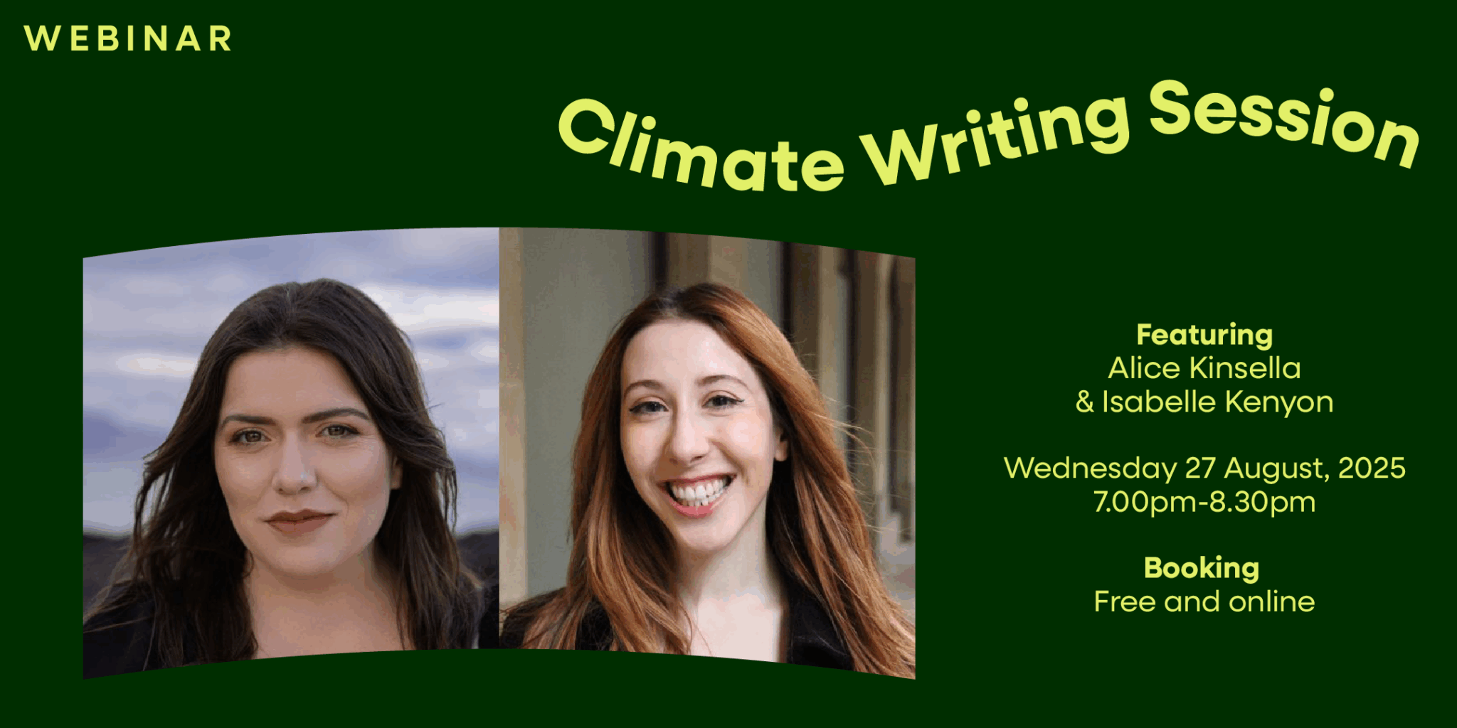 Climate Writing Session with Alice Kinsella and Isabelle Kenyon - Irish ...